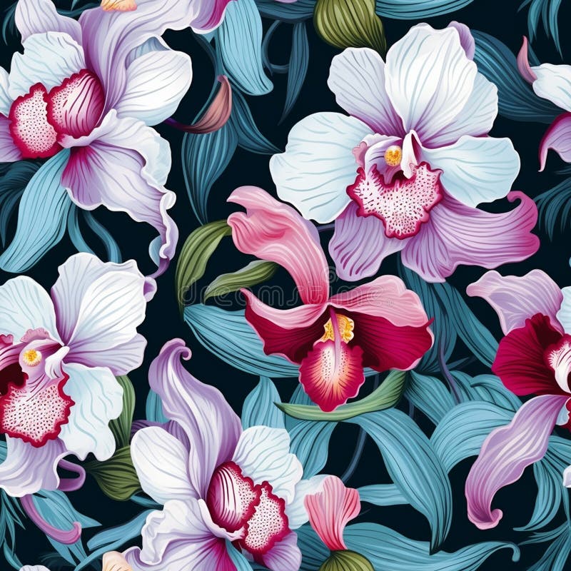 Orchid Abstract for Digital Art Stock Illustration - Illustration of ...