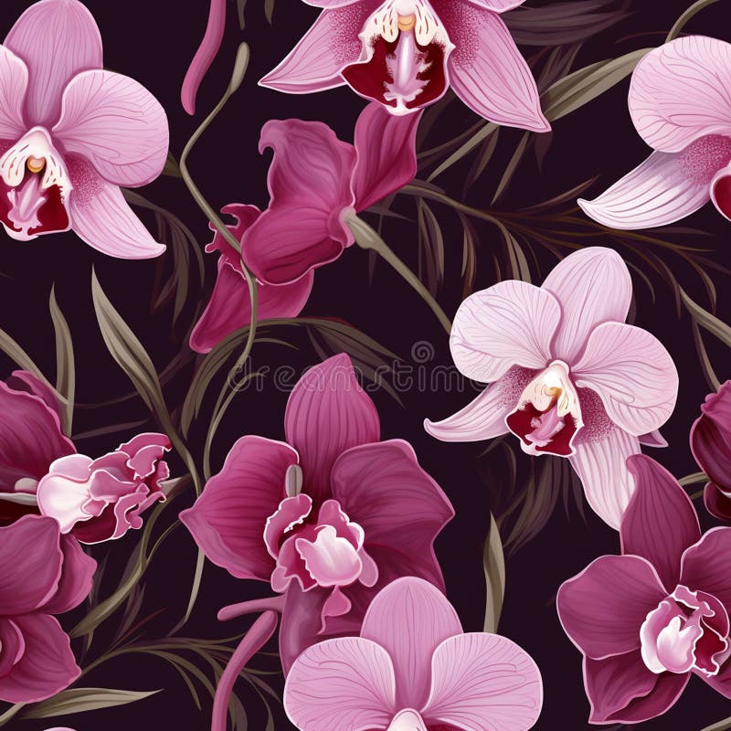 Orchid Abstract for Digital Art Stock Illustration - Illustration of ...