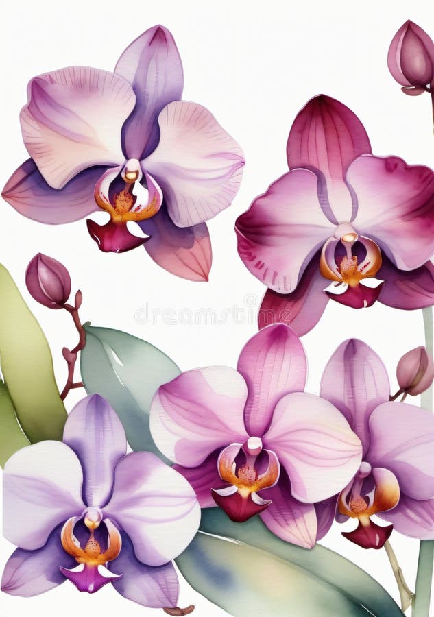 Orchid Design. Generative AI Stock Illustration - Illustration of ...