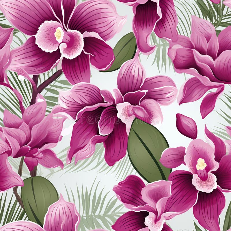 Orchid design for textile stock illustration. Illustration of postcard ...