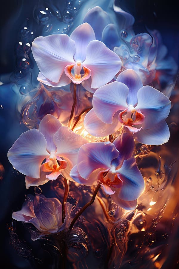 Orchid Galactic Aura Symphon. Stock Illustration - Illustration of ...