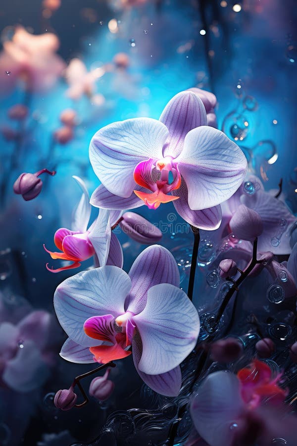 Orchid Galactic Aura Symphon. Stock Illustration - Illustration of ...