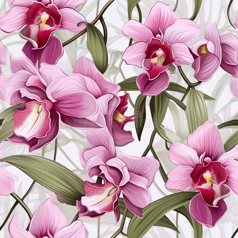 Orchid Geometric Background for Textile Design Stock Illustration ...