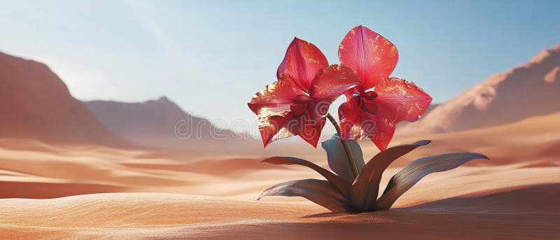 Orchid with Geometric Petals in an Optical Field Stock Illustration ...