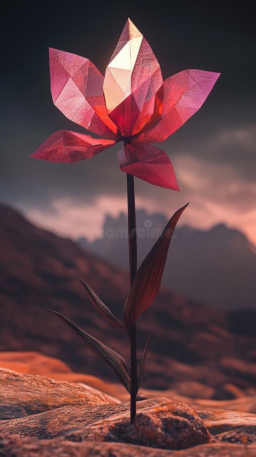 Orchid with Geometric Petals in an Optical Field Stock Illustration ...