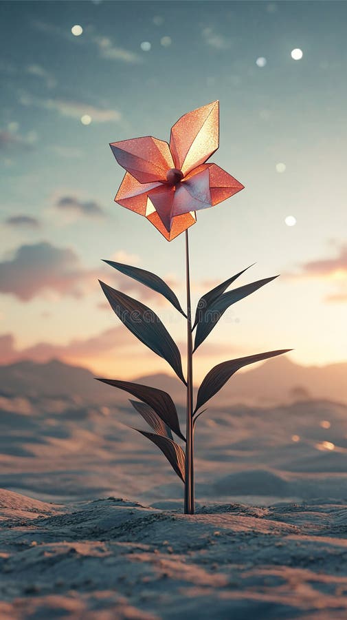 Orchid with Geometric Petals in an Optical Field Stock Illustration ...