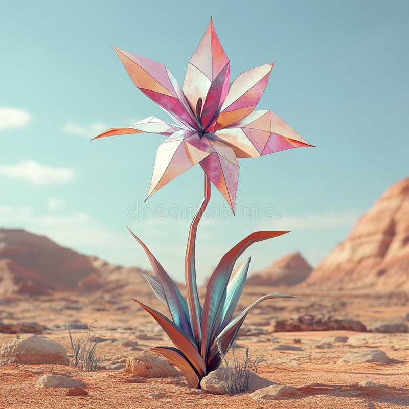 Orchid with Geometric Petals in an Optical Field Stock Illustration ...