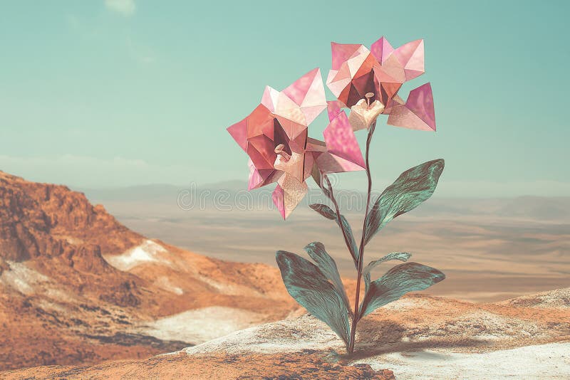 Orchid with Geometric Petals in an Optical Field Stock Illustration ...