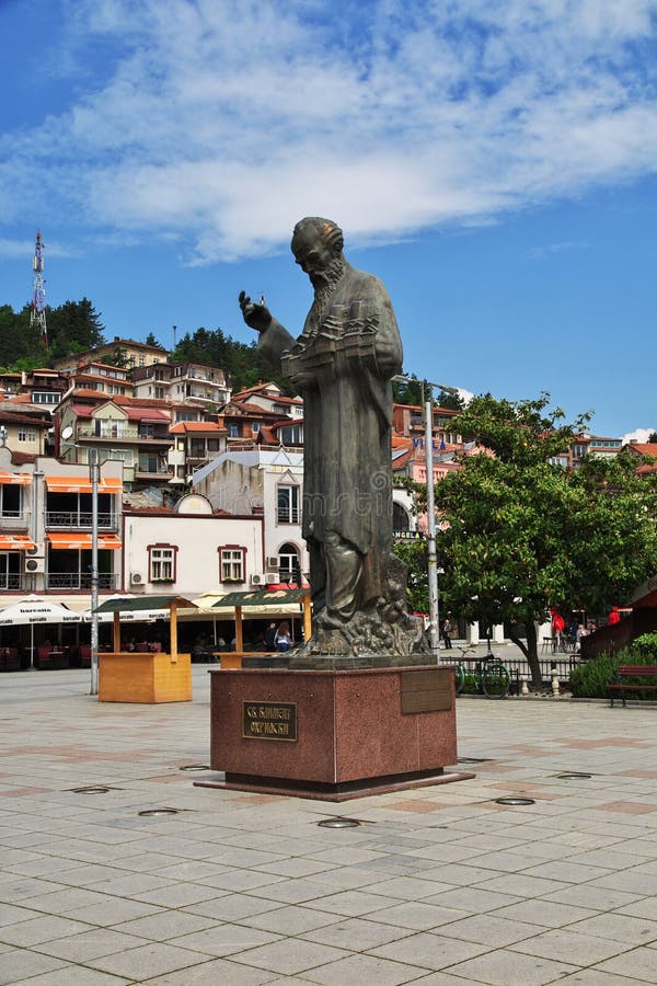 Orchid, Macedonia - 10 May 2018: Monument in Orchid City, Macedonia ...