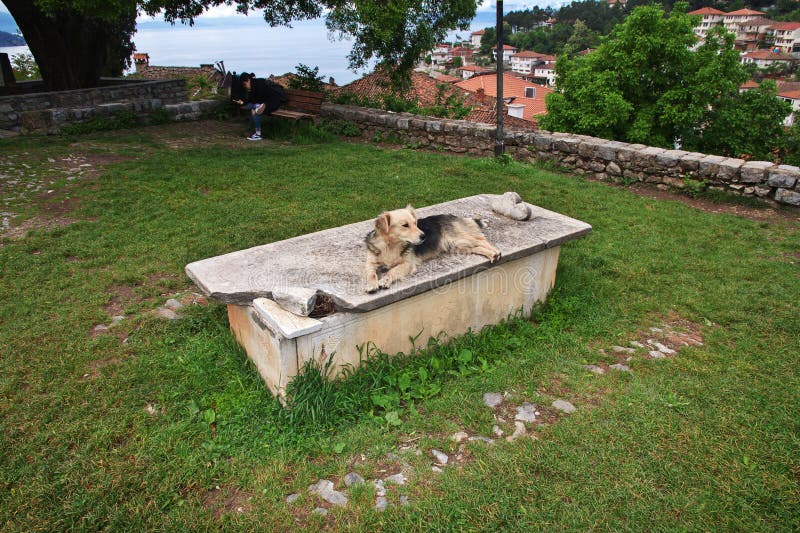Orchid, Macedonia - 10 May 2018: the Tomb in Orchid City in Macedonia ...