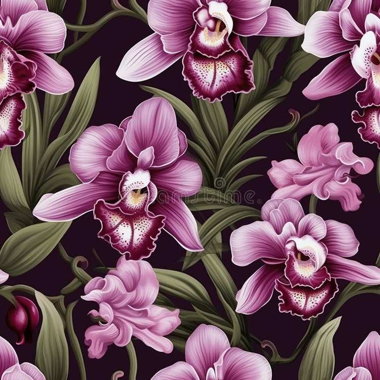 Orchid Pattern for a Bold and Vibrant Statement Stock Illustration ...