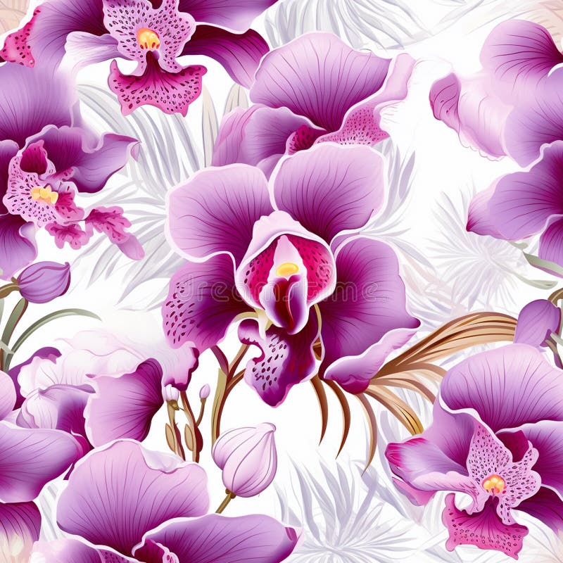 Orchid Pattern for Magazine Cover Design Stock Illustration ...