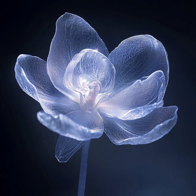 Orchid with Translucent Ice-Like Petals Stock Illustration ...