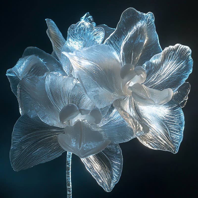 Orchid with Translucent Ice-Like Petals Stock Illustration ...