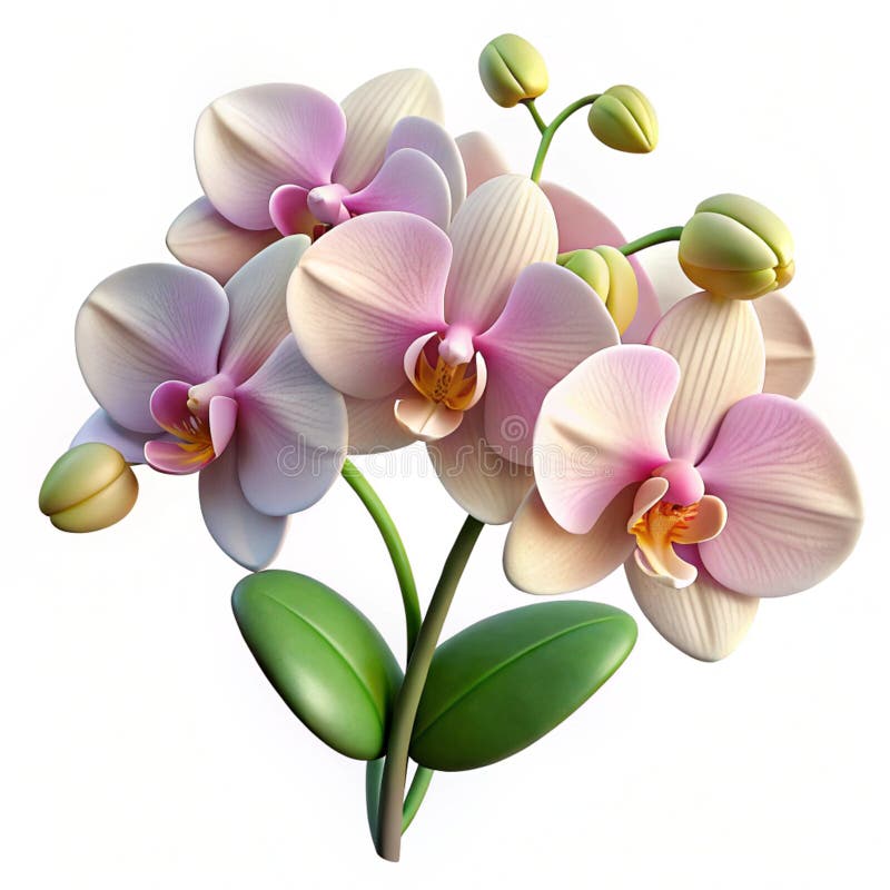 Orchids Bouquet 3D Icon stock illustration. Illustration of wedding ...