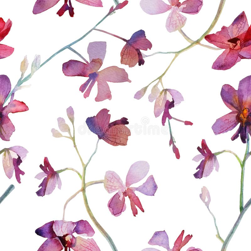 Pattern Purple Orchids Stock Illustrations – 1,104 Pattern Purple ...