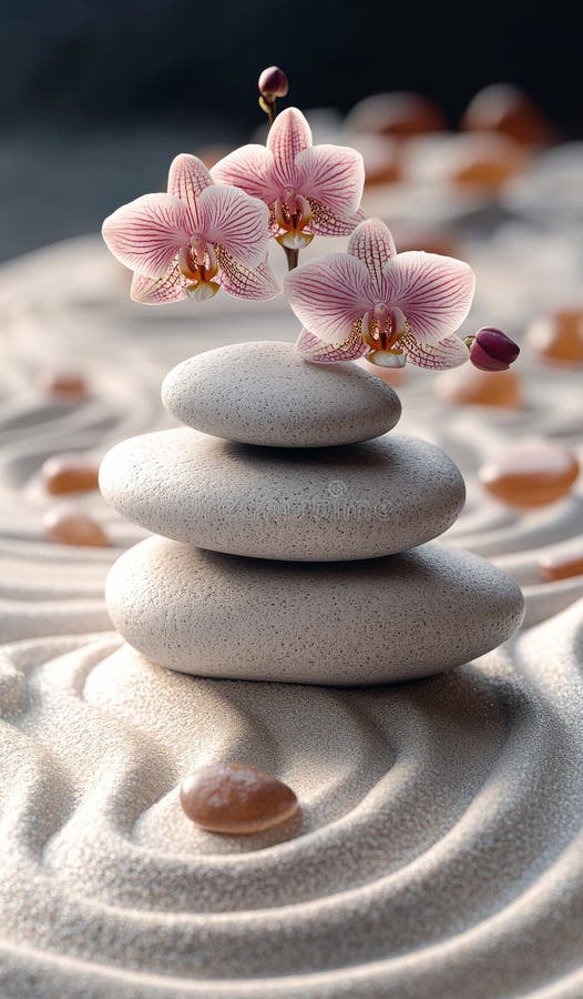 Orchids Stacked Stones Sand Stock Photos - Free & Royalty-Free Stock ...