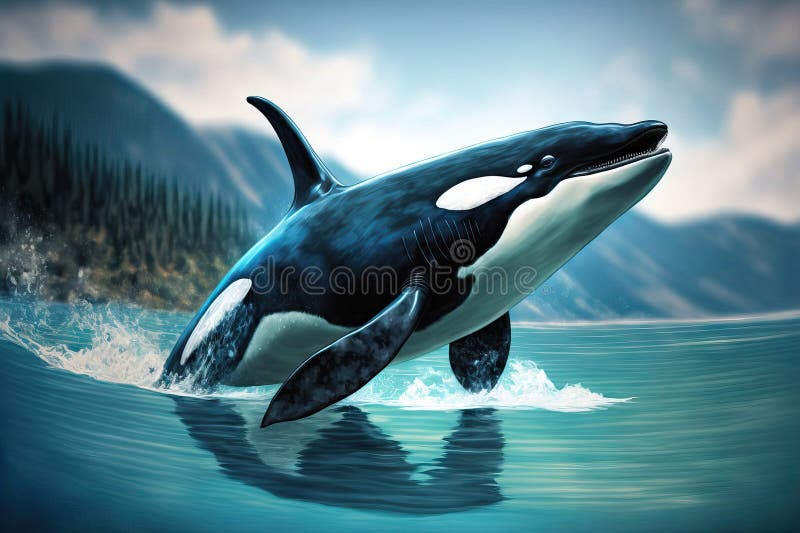 Orcinus Orca, a Killer Whale Stock Illustration - Illustration of ...