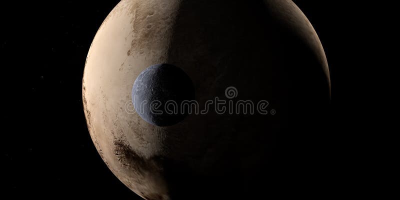 Orcus Dwarf Planet in Orbit with Pluto at Background Stock Illustration ...