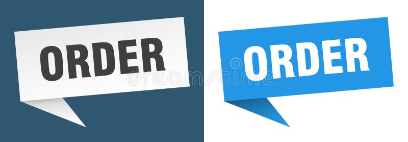 Order Banner. Order Speech Bubble Label Set Stock Vector - Illustration ...