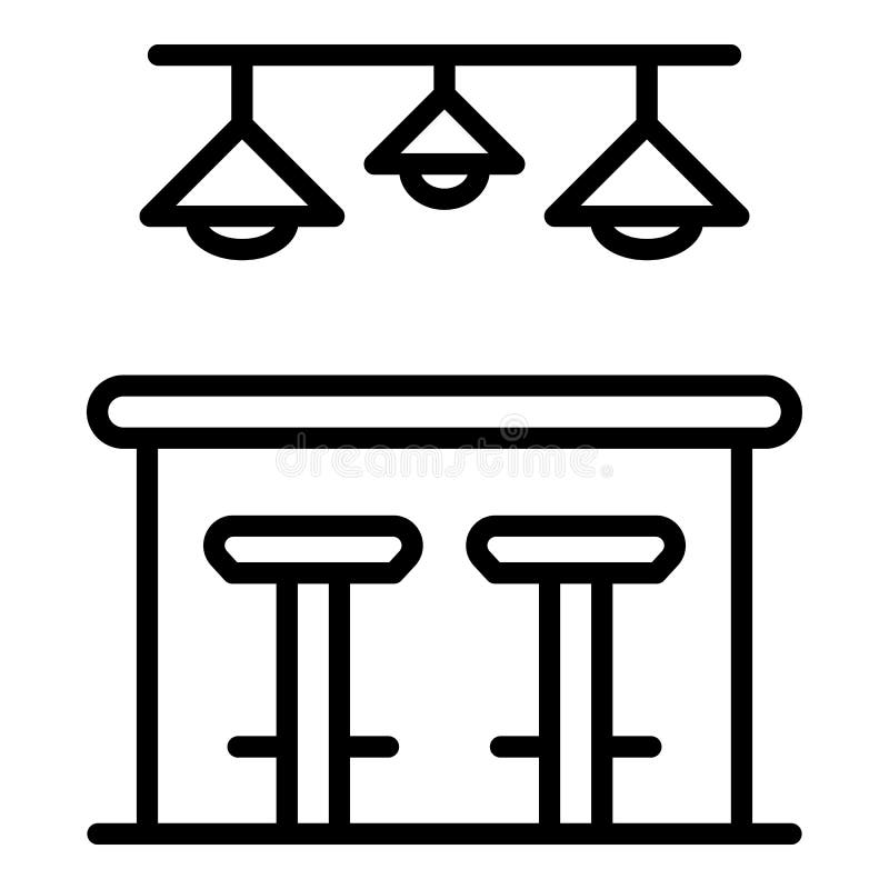 Order Bar Counter Icon, Outline Style Stock Vector - Illustration of ...