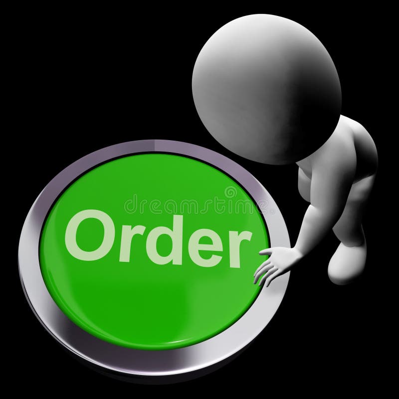 Order Online Button on Mobile Stock Illustration - Illustration of ...