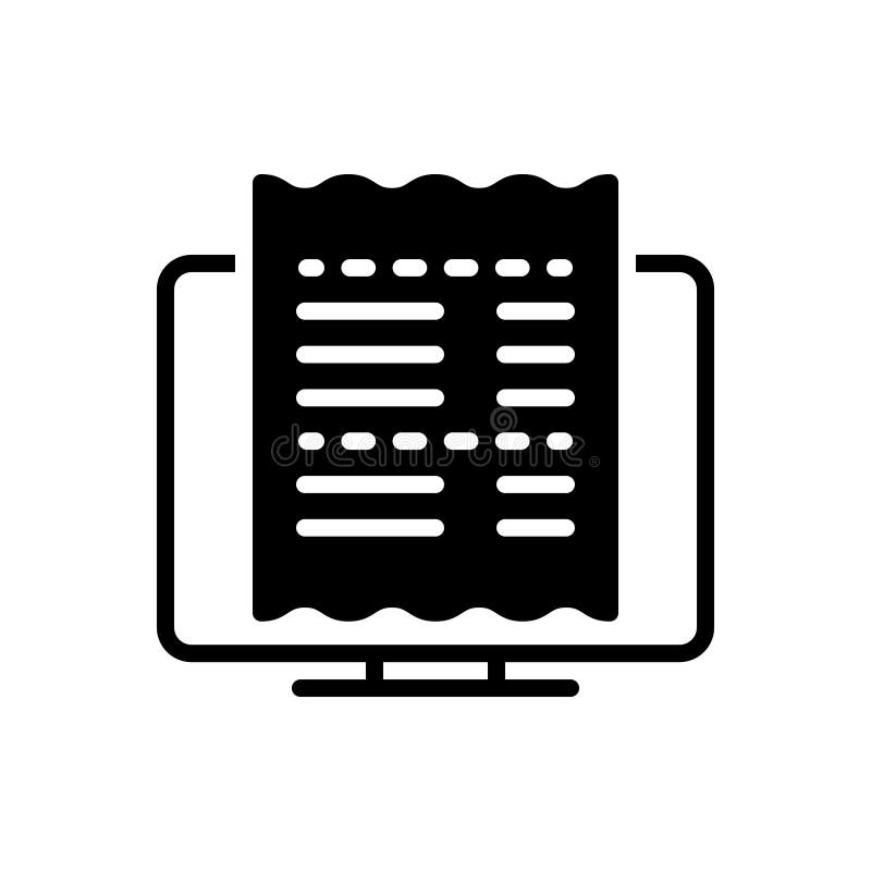 Black Solid Icon for Order Checkout, Payment and Machine Stock ...