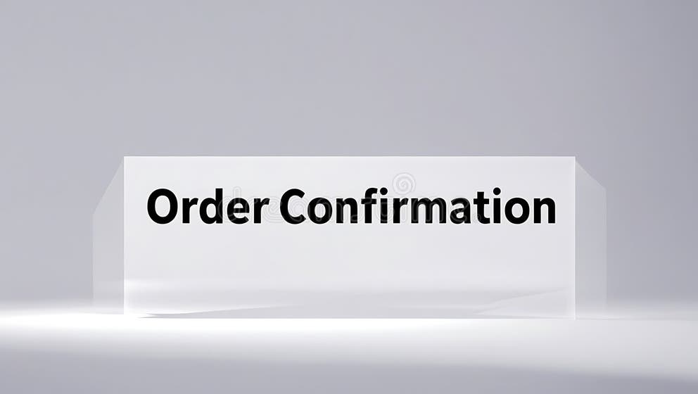 Order Confirmation Message on a Simple Backdrop Indicating Completion ...