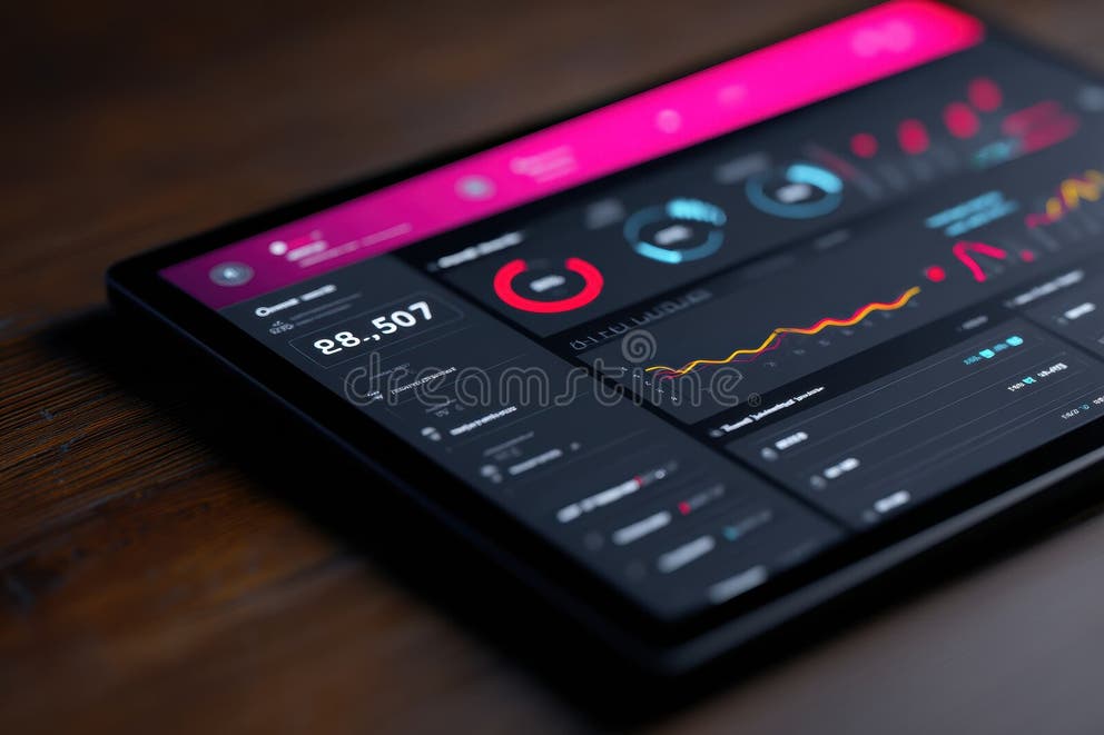 Order Dashboard UI Displaying Glowing Statistics at Night with Detailed ...