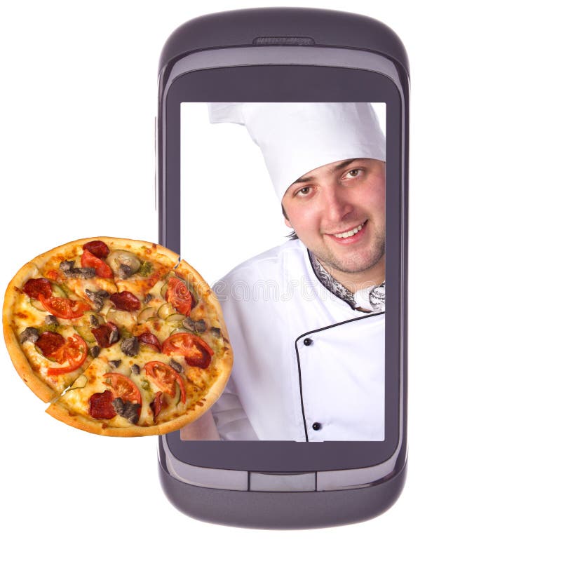 Order delivery pizza stock photo. Image of phone, food - 24637148