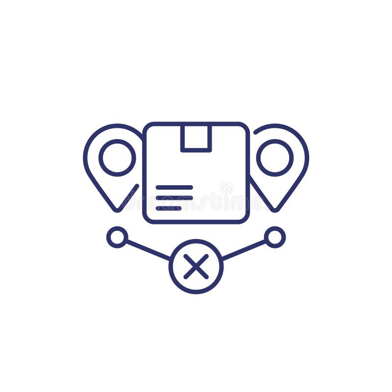 Order Delivery Problem Line Icon with Parcel, Box Stock Vector ...