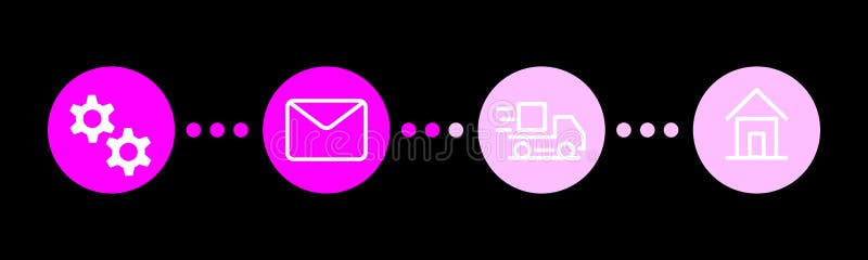 Order Delivery Status, Post Parcel Package Tracking Vector Icons. Order ...
