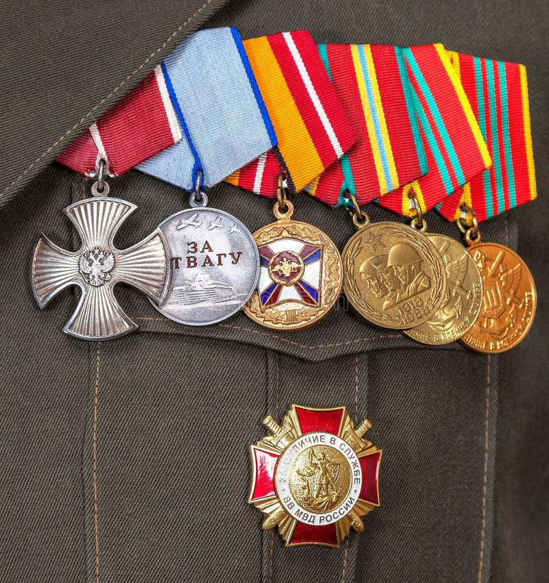 Order and Different Medals on the Russian Army Uniform Stock Image ...