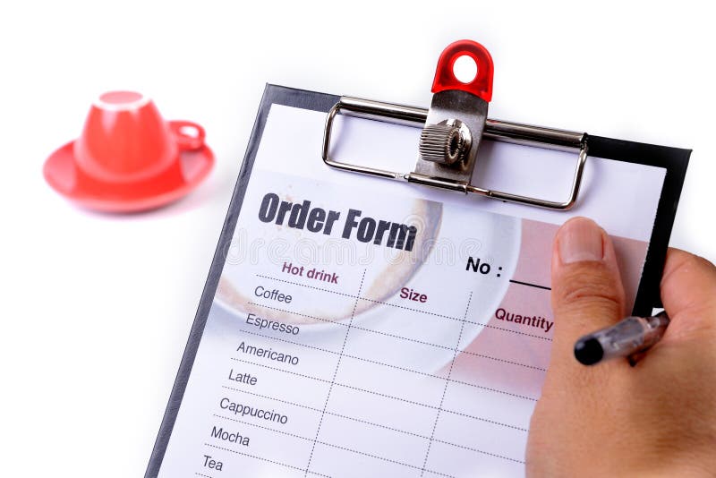 Order form in hand. stock photo. Image of hand, list - 39453278