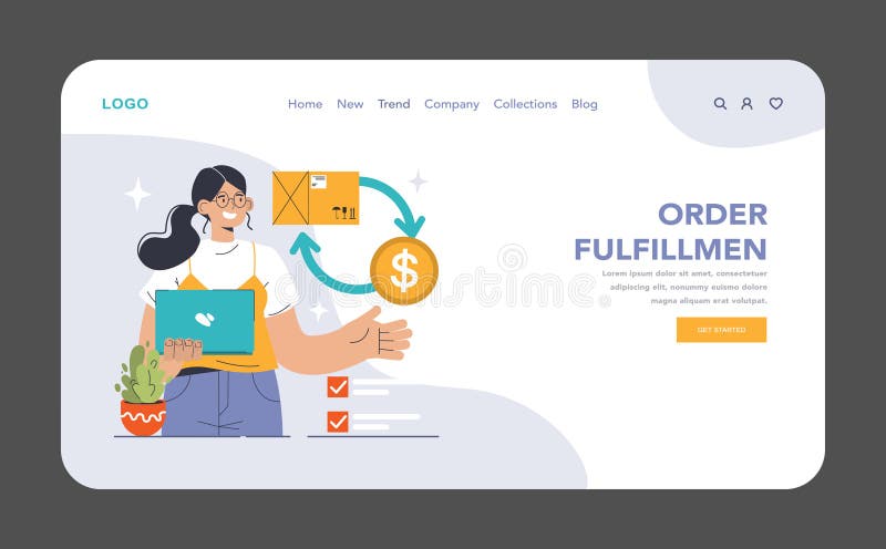 Order Fulfillment Concept. Flat Vector Stock Vector - Illustration of ...