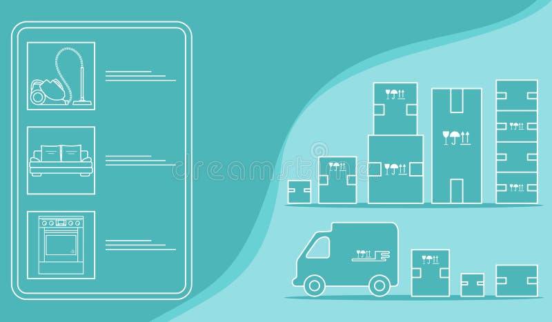 Order Goods Online Warehouse Delivery Online Store Stock Vector ...