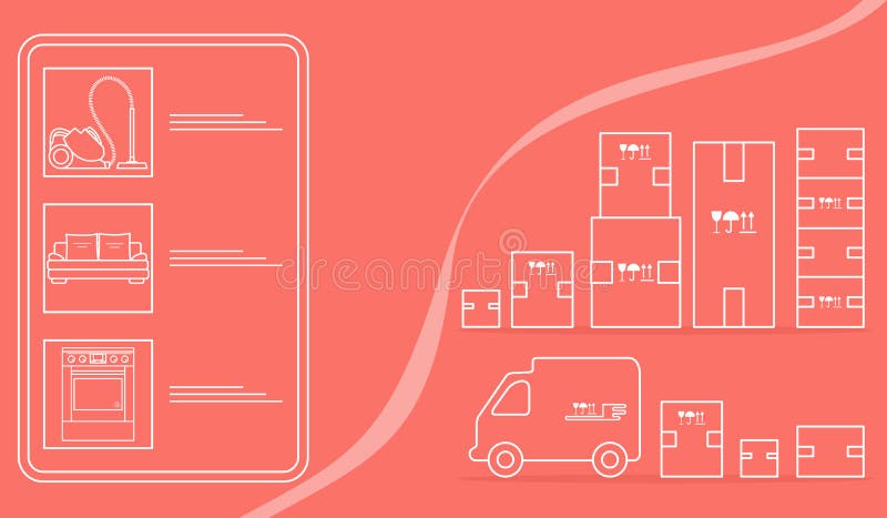 Order Goods Online Warehouse Delivery Online Store Stock Vector ...