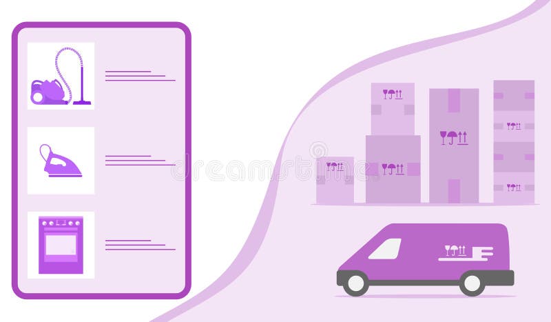 Order Goods Online Warehouse Delivery Online Store Stock Vector ...