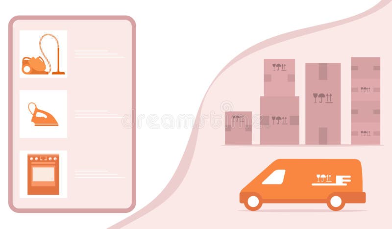 Order Goods Online Warehouse Delivery Online Store Stock Vector ...