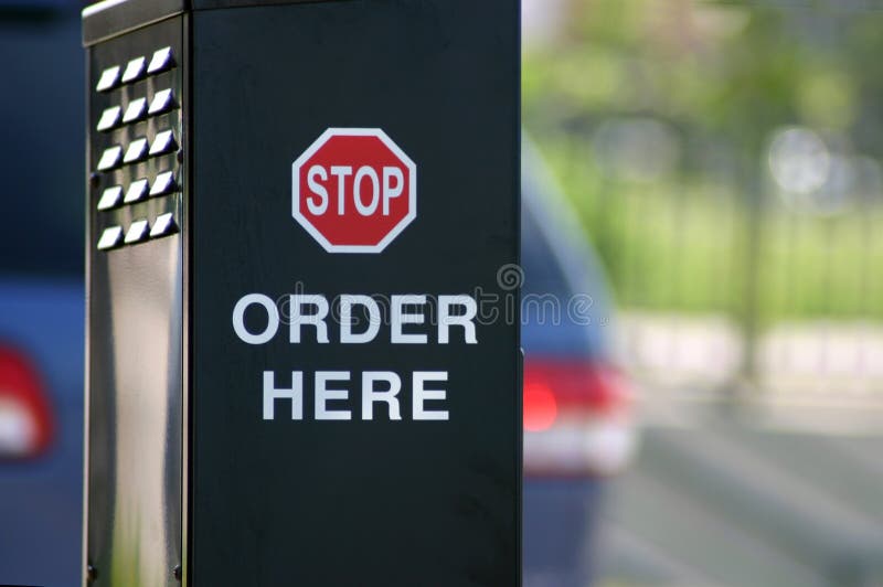 Order Here stock photo. Image of stop, place, speaker, signs - 198436