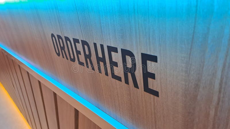 Order Here Sign Hanging on from Ceiling Stock Image - Image of business ...