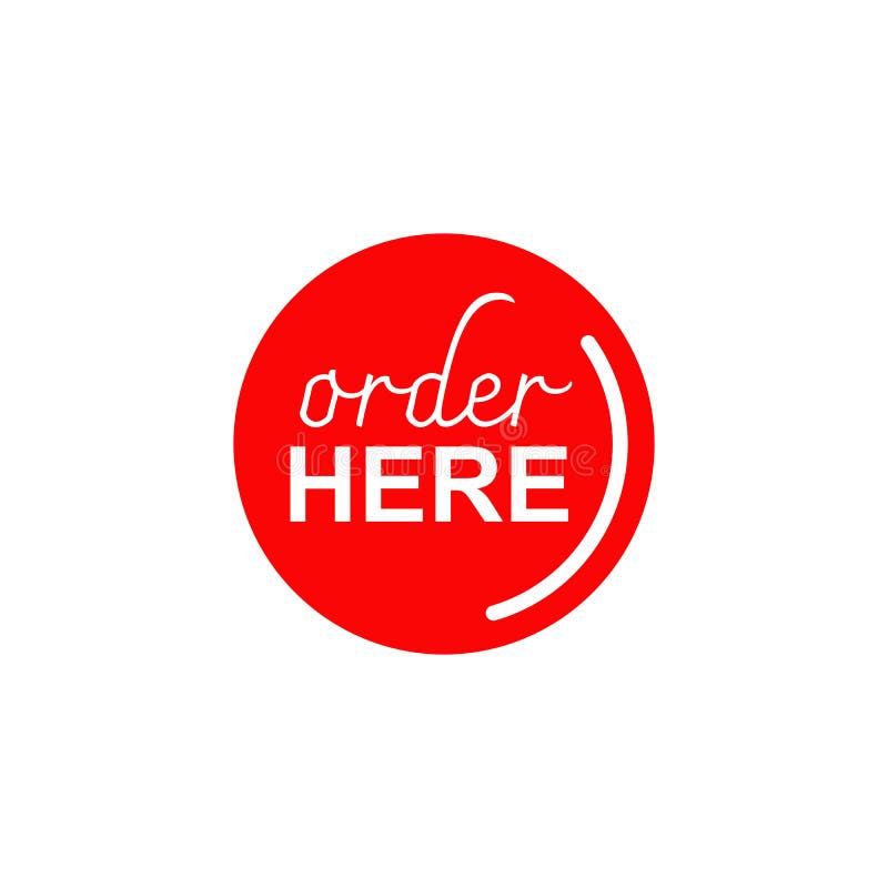 Order Here Sign Logo Design Template Stock Vector - Illustration of ...