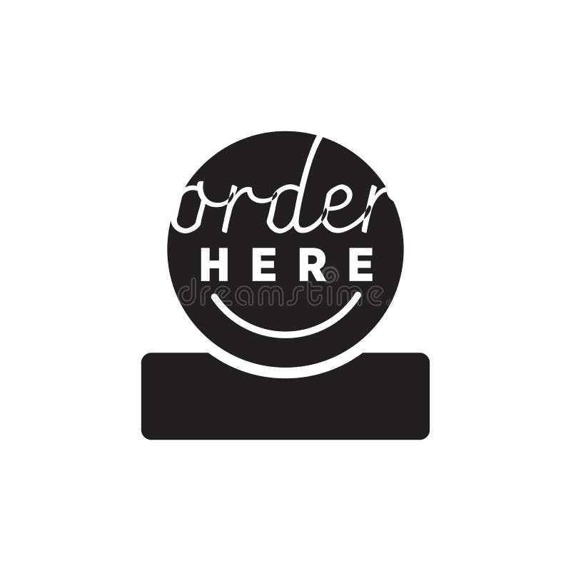 Order Here Sign Logo Design Template Stock Vector - Illustration of ...