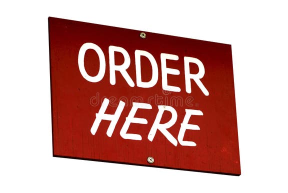 Order here sign stock photo. Image of business, white - 32696242