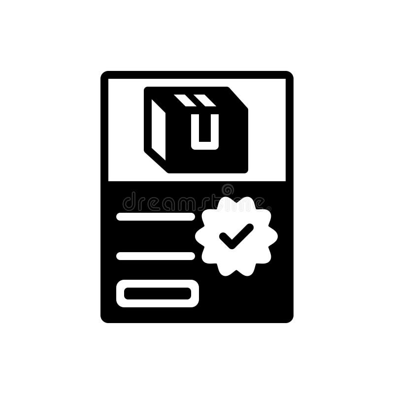 Black Solid Icon for Order, Parcel and Package Stock Vector ...