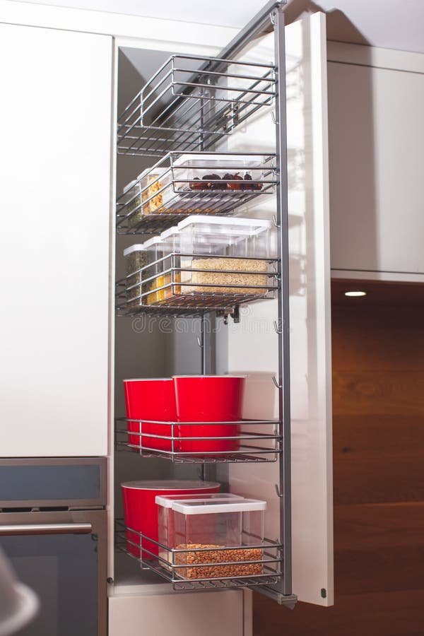 Order in the Kitchen. Storage System. Stock Photo - Image of entry ...