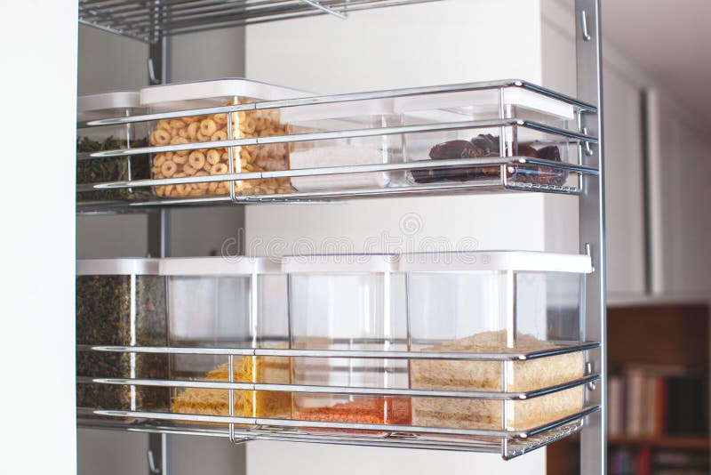 Order in the Kitchen. Storage System. Stock Photo - Image of products ...