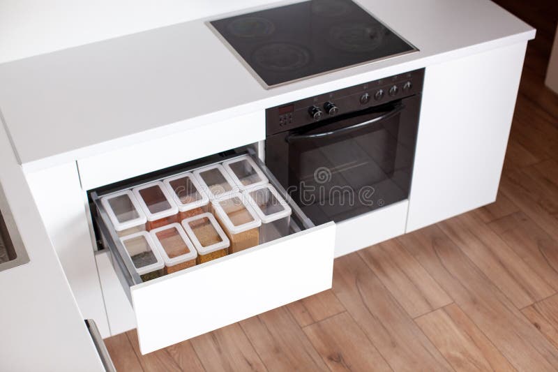 Order in the Kitchen. Storage System. Stock Image - Image of peas ...