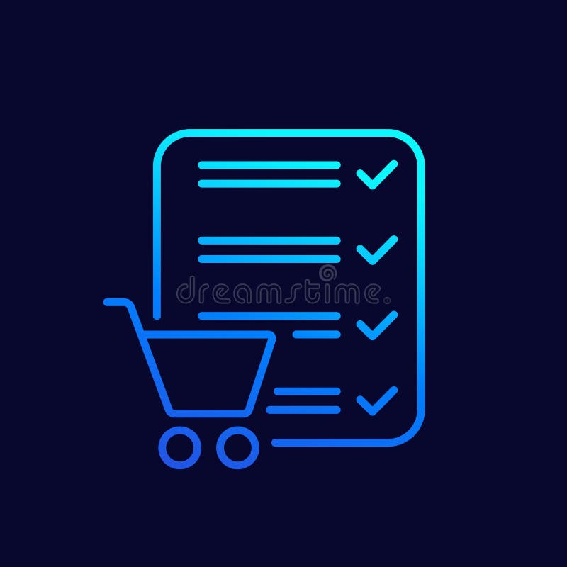 Order List Line Icon, Vector Stock Vector - Illustration of check, sell ... Order List Line Icon, Vector Stock Vector - Illustration of check, sell ...