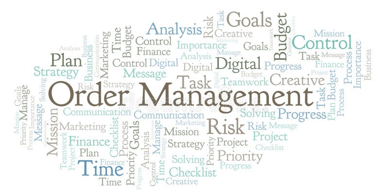 Order Management Word Cloud, Made with Text only. Stock Illustration ...